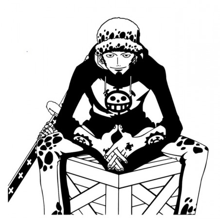 Stickers Law One Piece Couleur Noir Taille 10 cm Finition Brillant