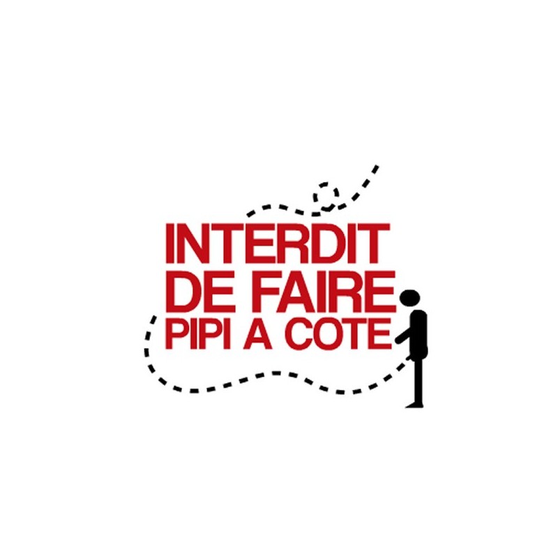 Stickers Toilette WC Interdit de faire pipi Couleur Noir Finition Mat