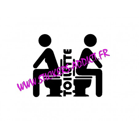 Stickers toilette WC Couleur Noir Finition Mat
