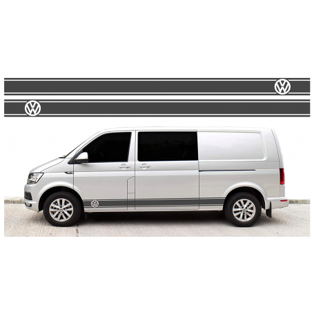 Bandes latérales VW Transporter Couleur Noir Finition Brillant