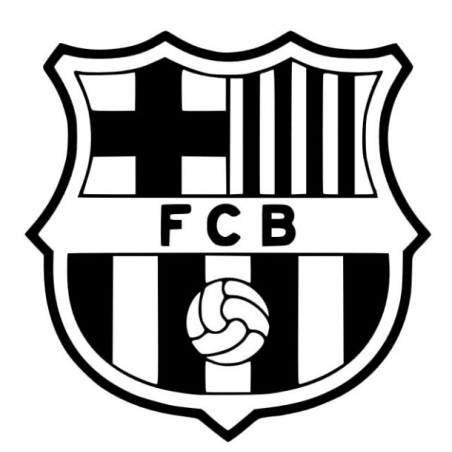 Stickers FCB FC Barcelone Couleur Rouge Finition Brillant Taille 12 cm