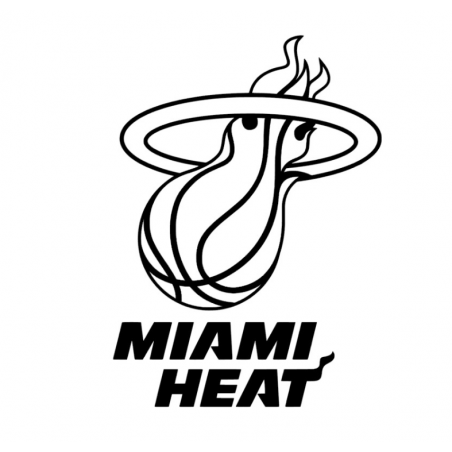 Stickers Miami Heat Couleur Noir Taille 10 cm Finition Brillant