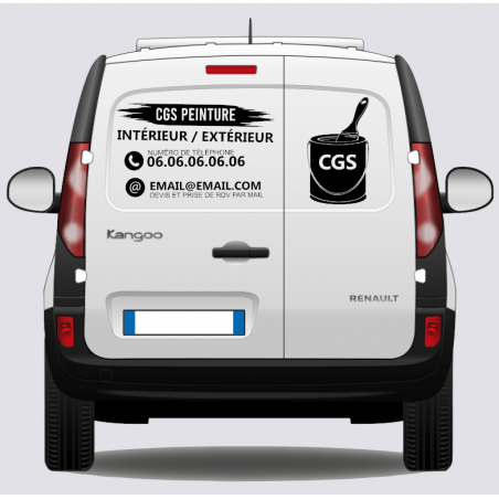 kit Stickers PUB PEINTRE marquage pour utilitaires Couleur Noir ...