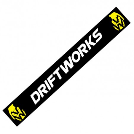Bande Pare-Soleil DRIFTWORKS Finition Brillant Bande Noir Texte/ Logo Gris