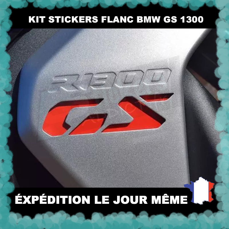 KIT DE 2 STICKERS BMW R1300GS Couleur Noir Finition Brillant