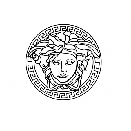 Stickers Versace Couleur Noir Taille 10 cm Finition Brillant